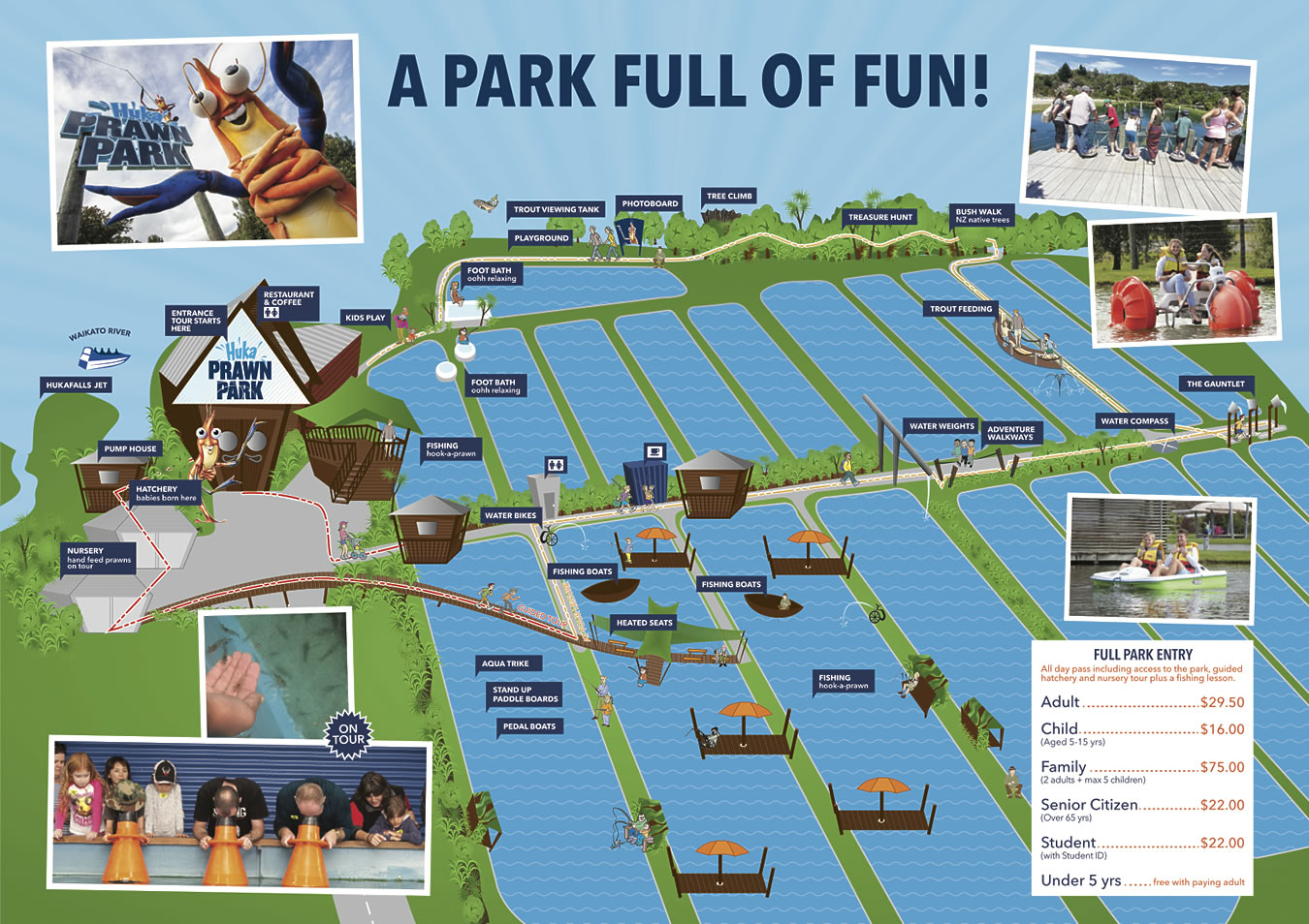 Park Map - Huka Prawn Park