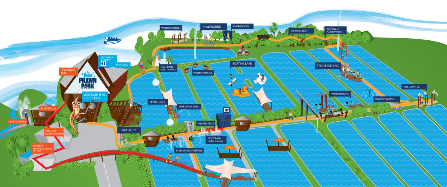 Park Map - Huka Prawn Park